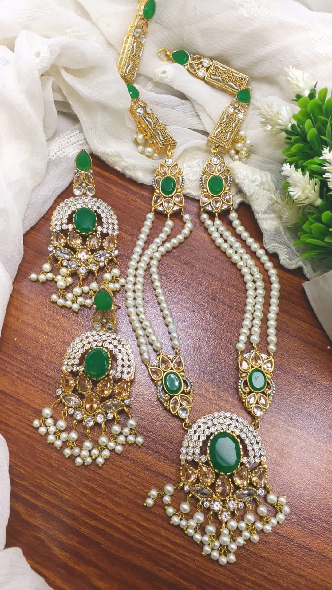 Zarkoon Long Mala Big Earrings/indian Pakistani Shaadi - Etsy