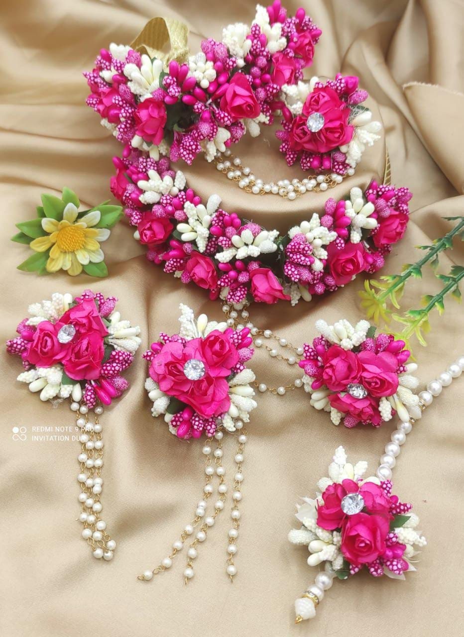 Artificial Mehndi Mayoon Floral Jewelry Set / Indian Pakistani - Etsy