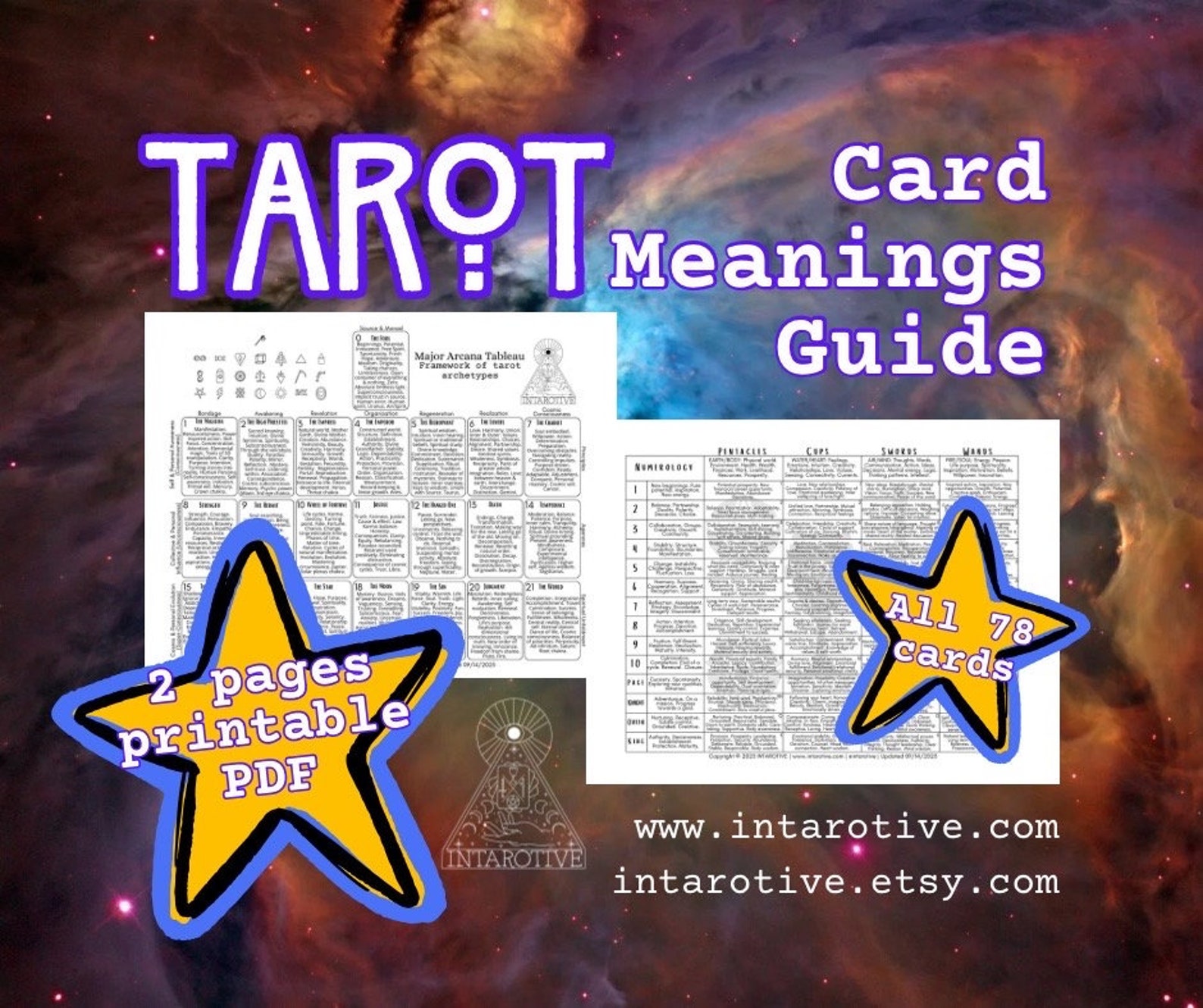 Tarot Card Meanings Chart | Quick Reference Guide | INTAROTIVE ...
