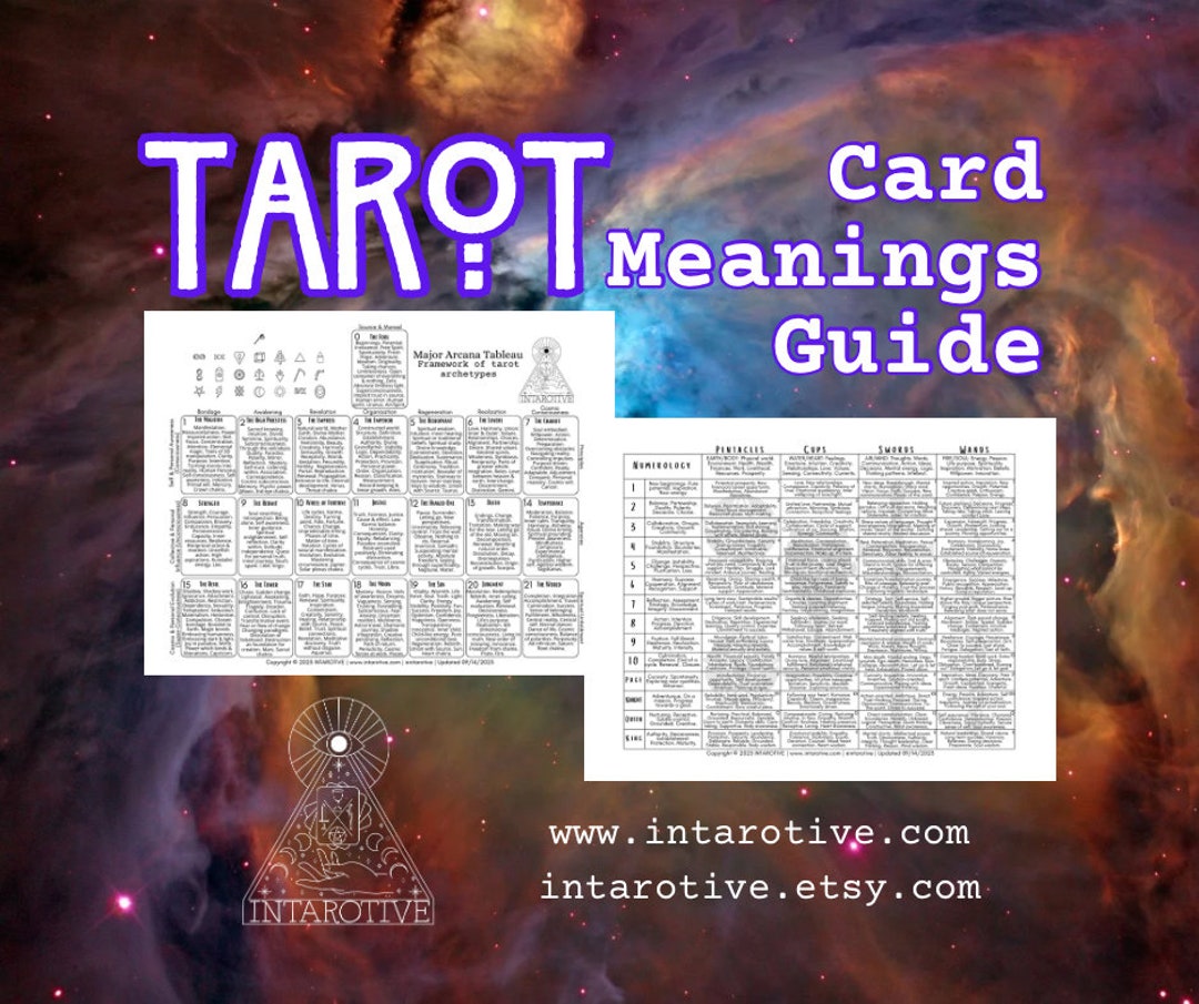 Tarot Card Meanings Chart Quick Reference Guide INTAROTIVE Esoteric ...