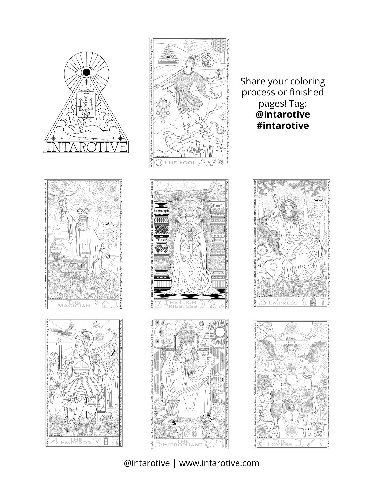 The Empress Tarot Coloring Page: Major Arcana, Divine Feminine (PDF ...
