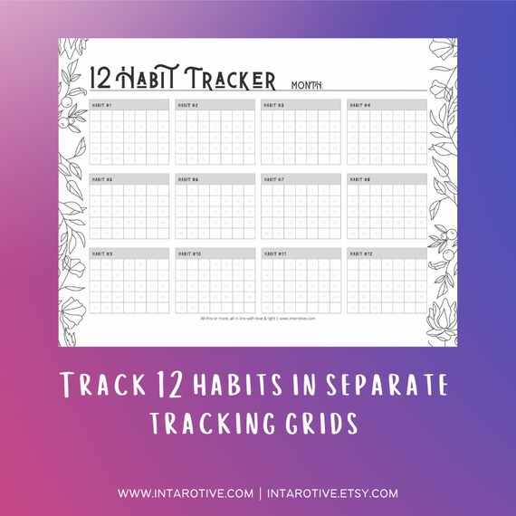 Paper patterns habit tracking Printable chart monthly motivation habits ...