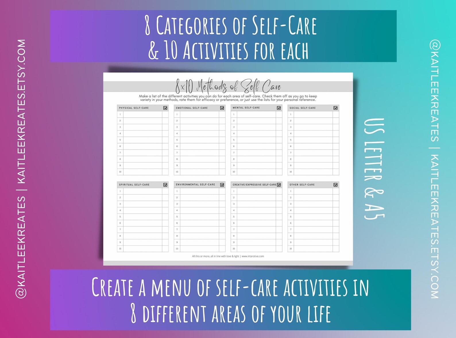 Self-care Menu Level 10 Life Physical Mental Emotional - Etsy
