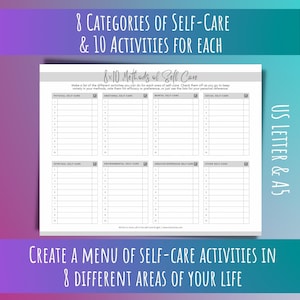 Self-care Menu Level 10 Life Physical Mental Emotional - Etsy
