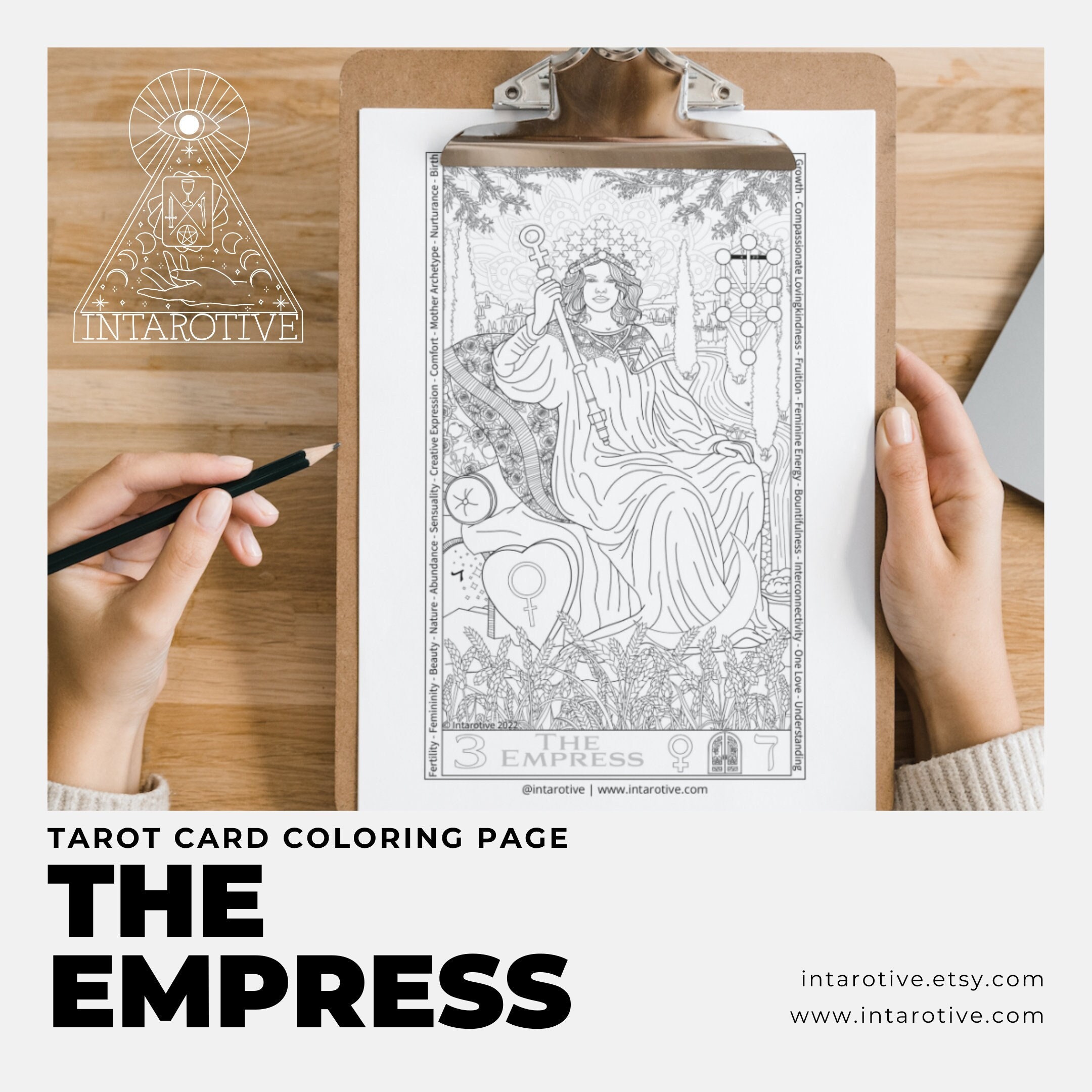 The Empress Tarot Coloring Page: Major Arcana, Divine Feminine (PDF ...