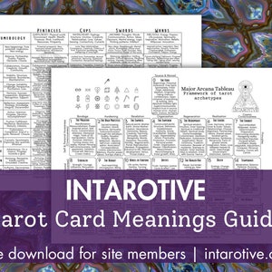 Tarot Card Meanings Chart Quick Reference Guide INTAROTIVE Esoteric ...