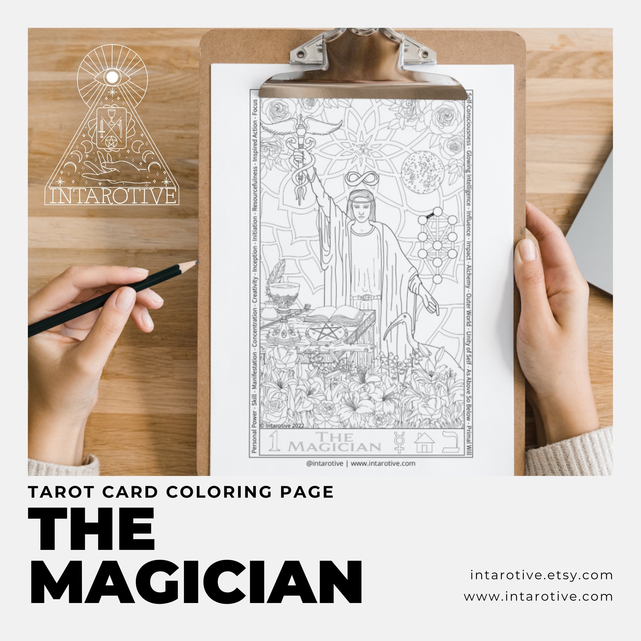 The Magician Tarot Adult Coloring Page Coloring - Etsy