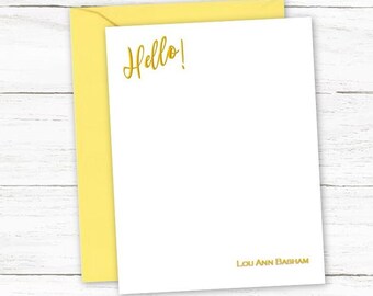 Personalized Note Cards for Her Flat Note Card Set Script Stationery ...