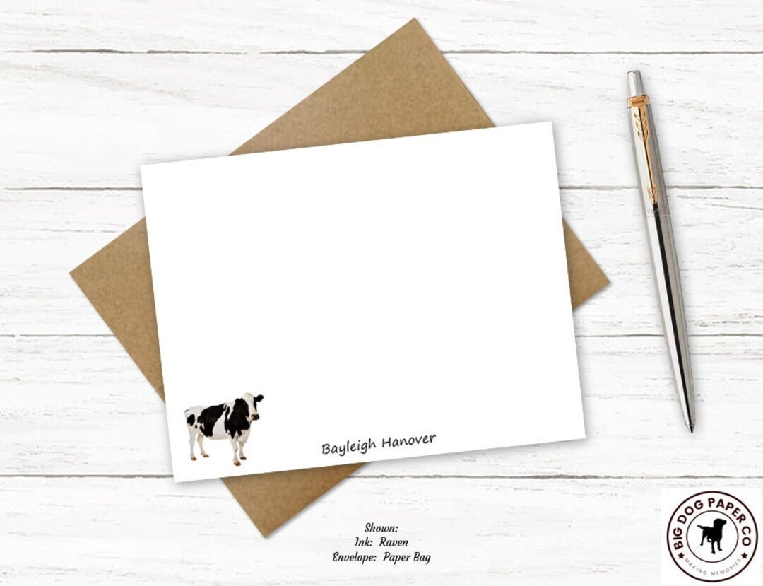 Cow Personalized Notecards | Cow Stationery | Farm Country Stationary ...