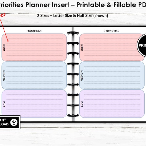 PRINTABLE & FILLABLE Weekly Planner, Digital Planner, Weekly Schedule ...