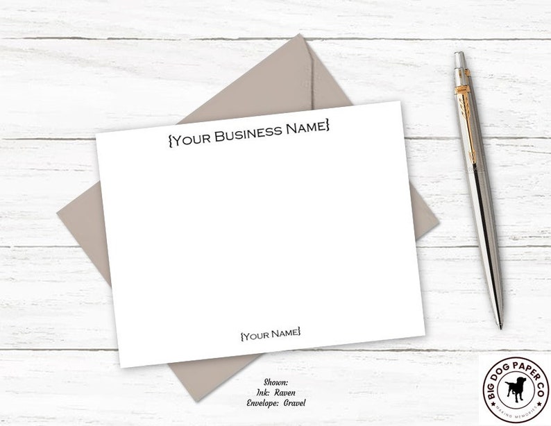 Personalized Business Note Card Set Professional Notecards - Etsy