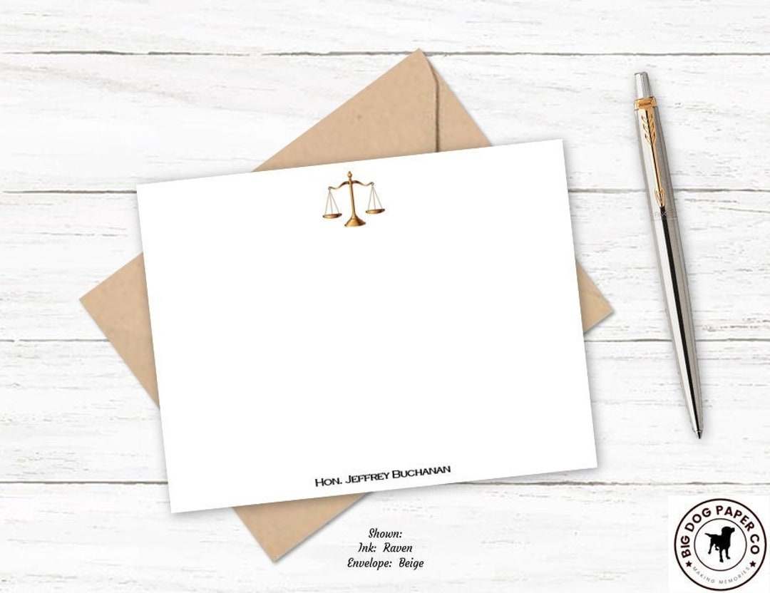 Personalized Notecard Set for Attorney, Judge, Clerk | Professional ...