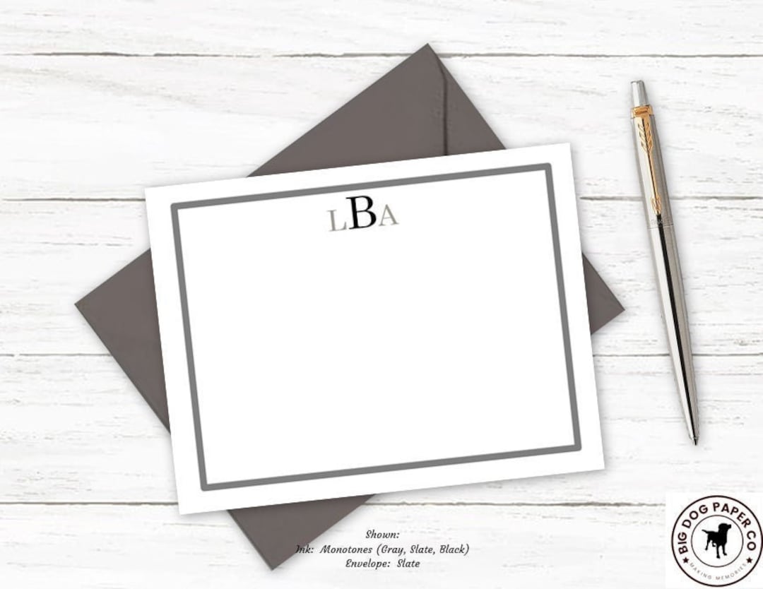 Personalized Note Card Set | Personalized Stationery Cards | Monogram ...