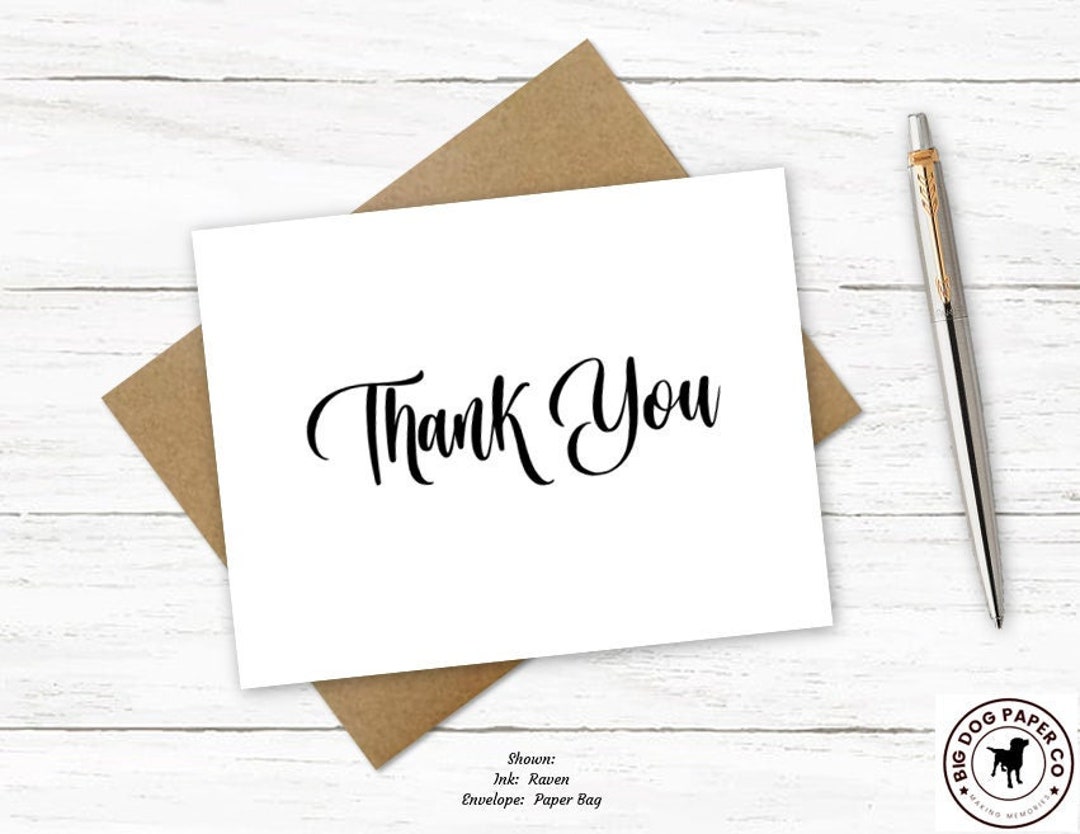 Thank You Cards Thank You Note Card Set Set of 10 With - Etsy