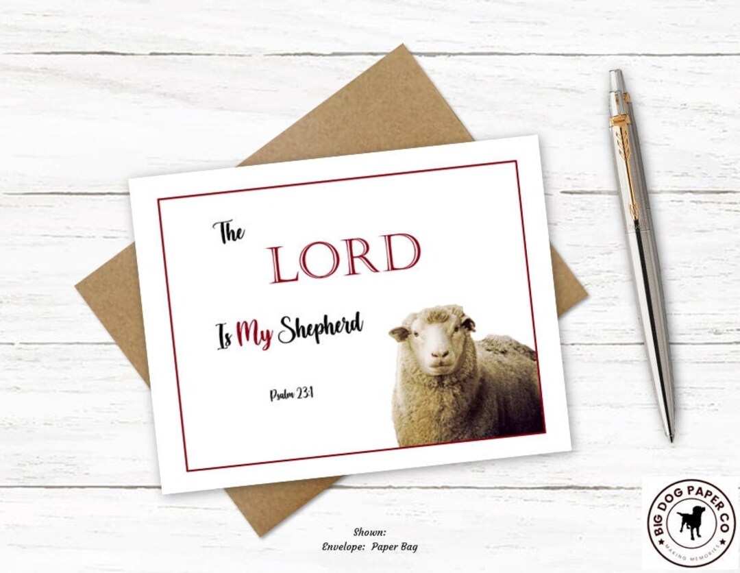 The Lord is My Shepherd Note Cards, Blank Note Cards With Bible Verse ...