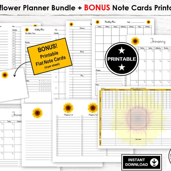 Sunflower to Do List Printable - Etsy