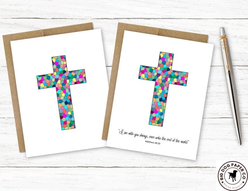 Cross Note Cards, Blank Note Cards With Bible Verse or Without Verse ...