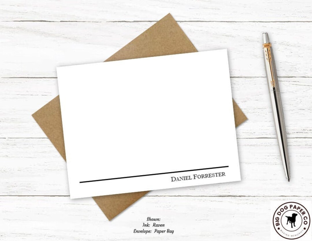 Personalized Stationery for Men | Mens Stationary | Mens Notecards ...