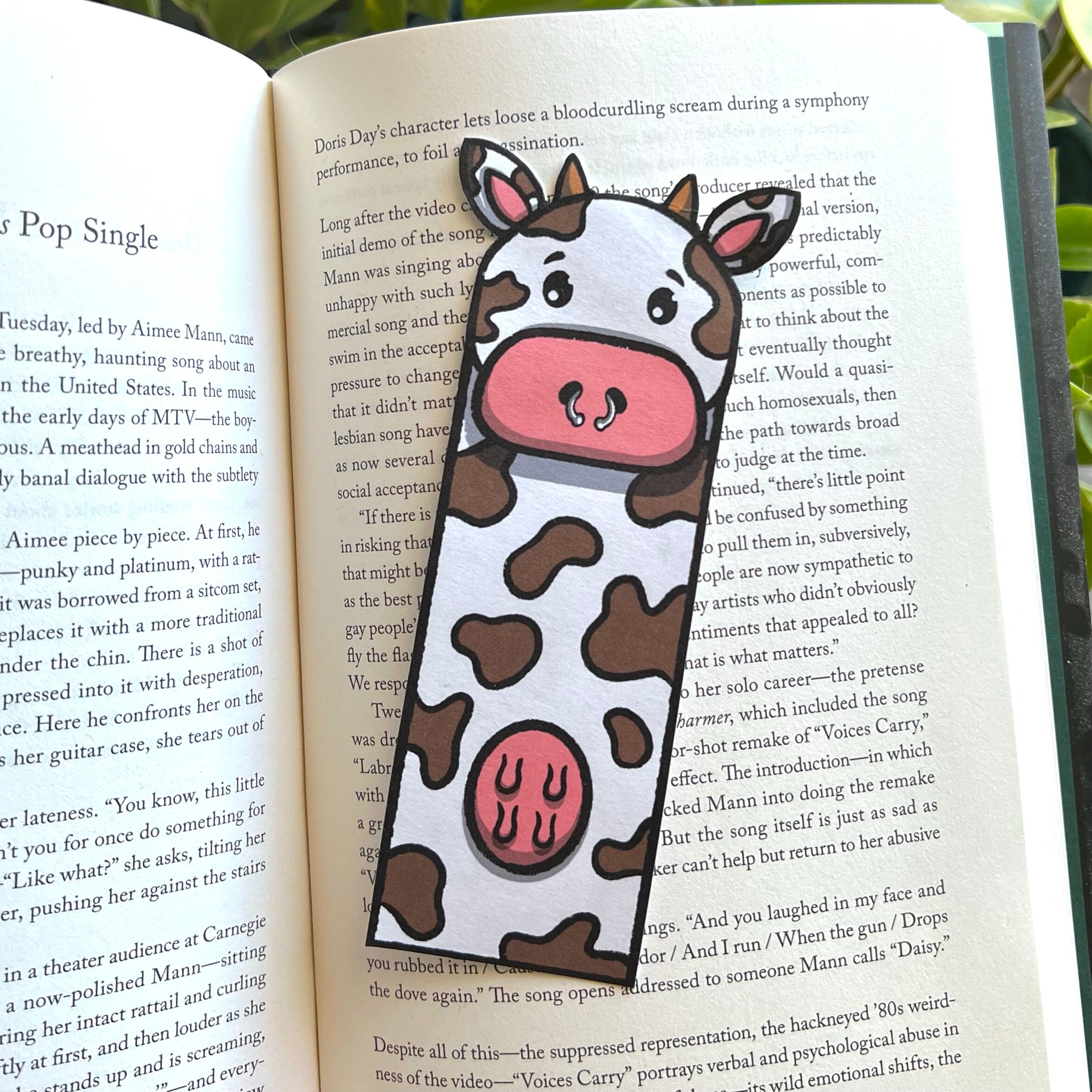Printed Art Bookmarks Cute Cow Original Digital Drawing 2.5 X 6 Inch - Etsy