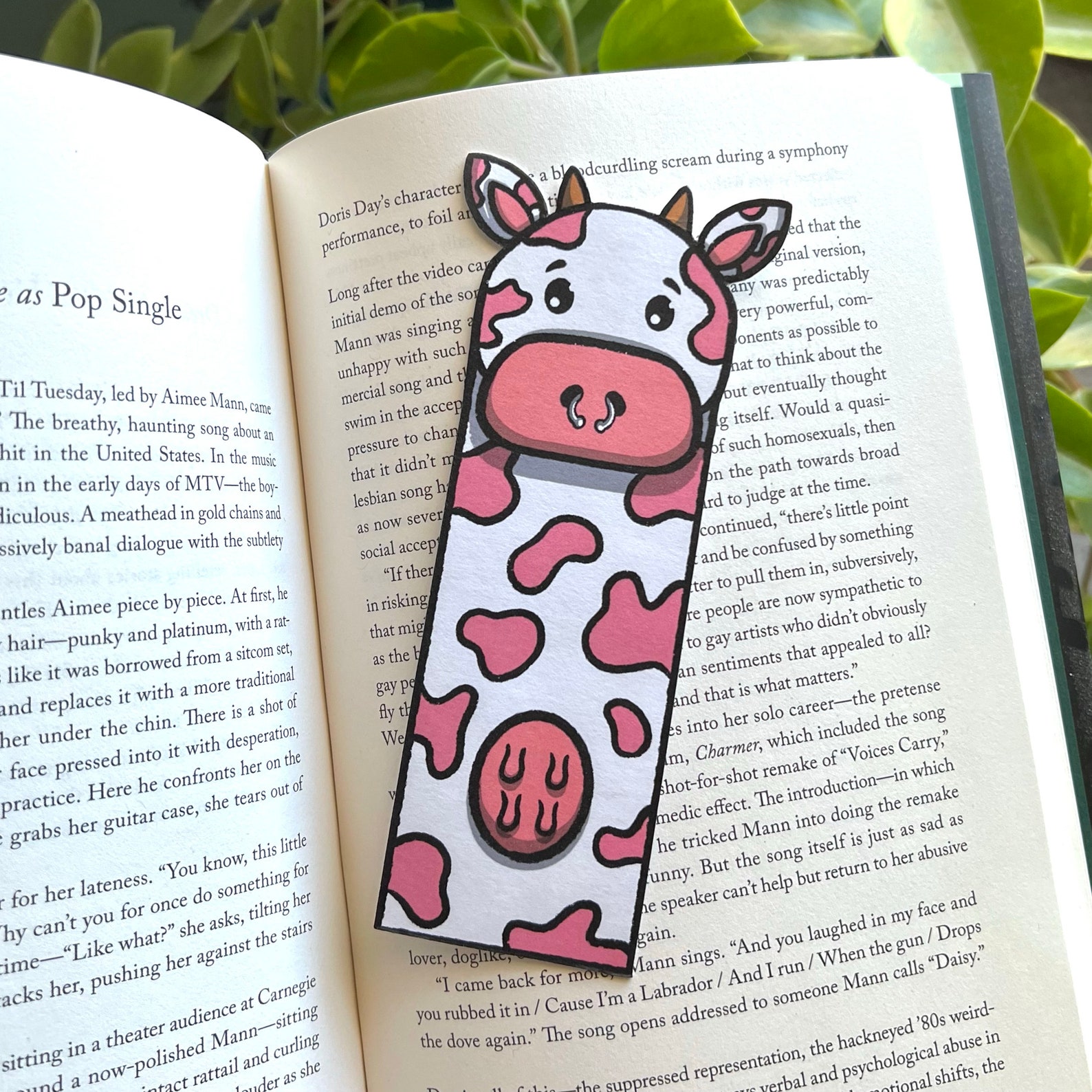 Printed Art Bookmarks Cute Cow Original Digital Drawing 2.5 X 6 Inch - Etsy