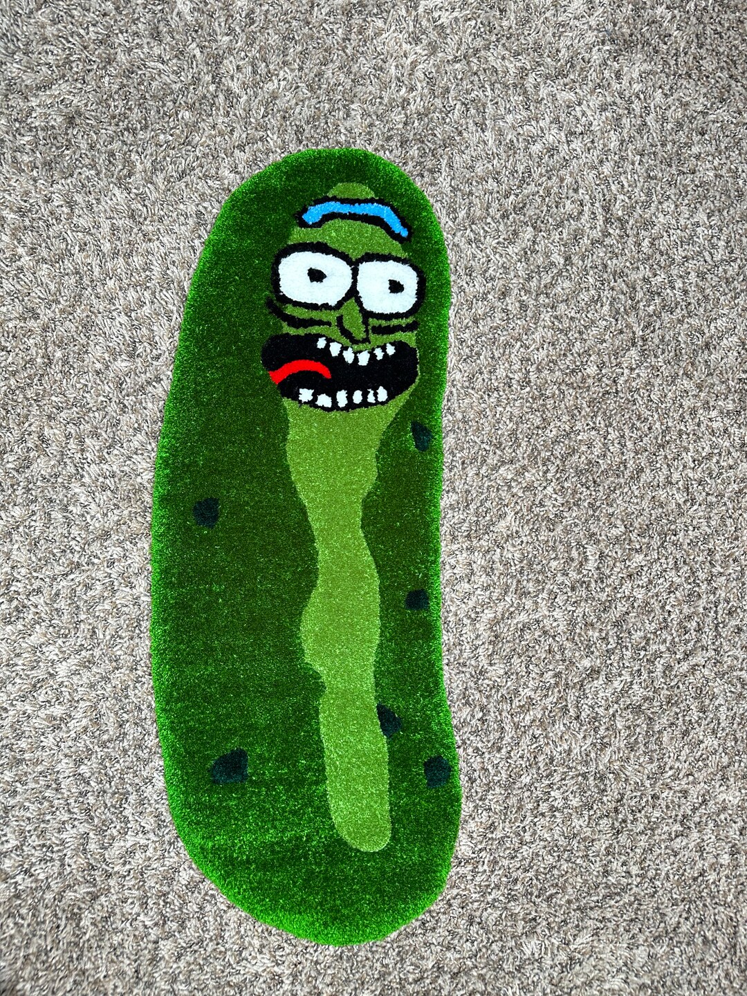 Tufted Pickle Rick Rug Custom Rug Wall Art Rick and Morty - Etsy