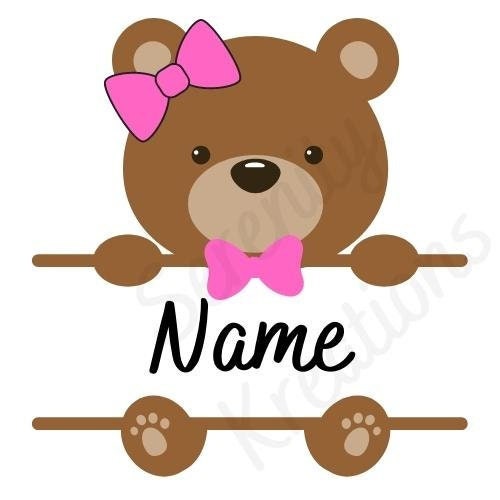 Teddy Bear With Name Spot SVG PNG - Etsy