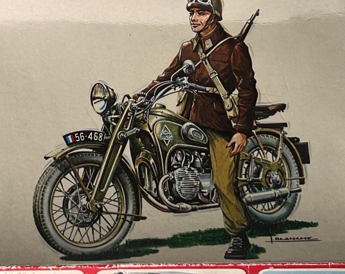 Heller Junior Echelle French Military Motorcycle With Rider 1:35 Scale ...