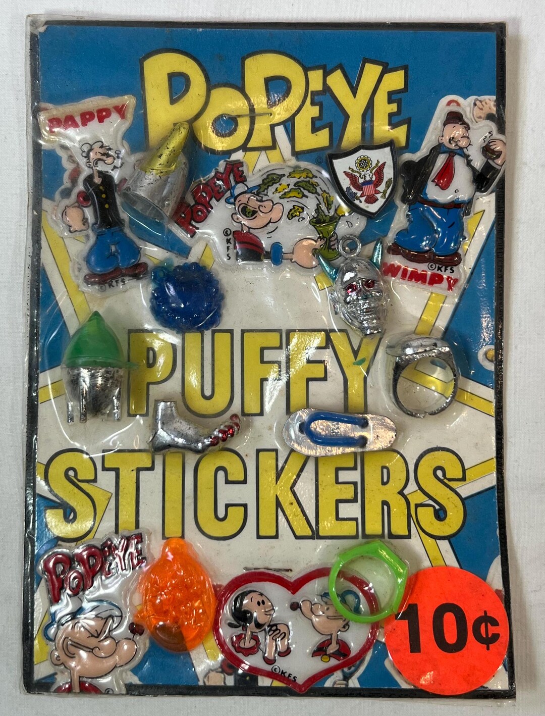 Popeye Vintage Puffy Stickers Gumball Vending Machine Header Card ...