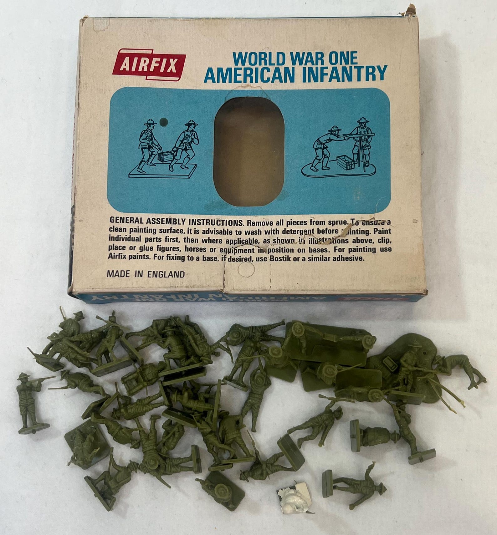 World War One American Infantry Airfix 39 Pc in Box Miniature Soldier ...