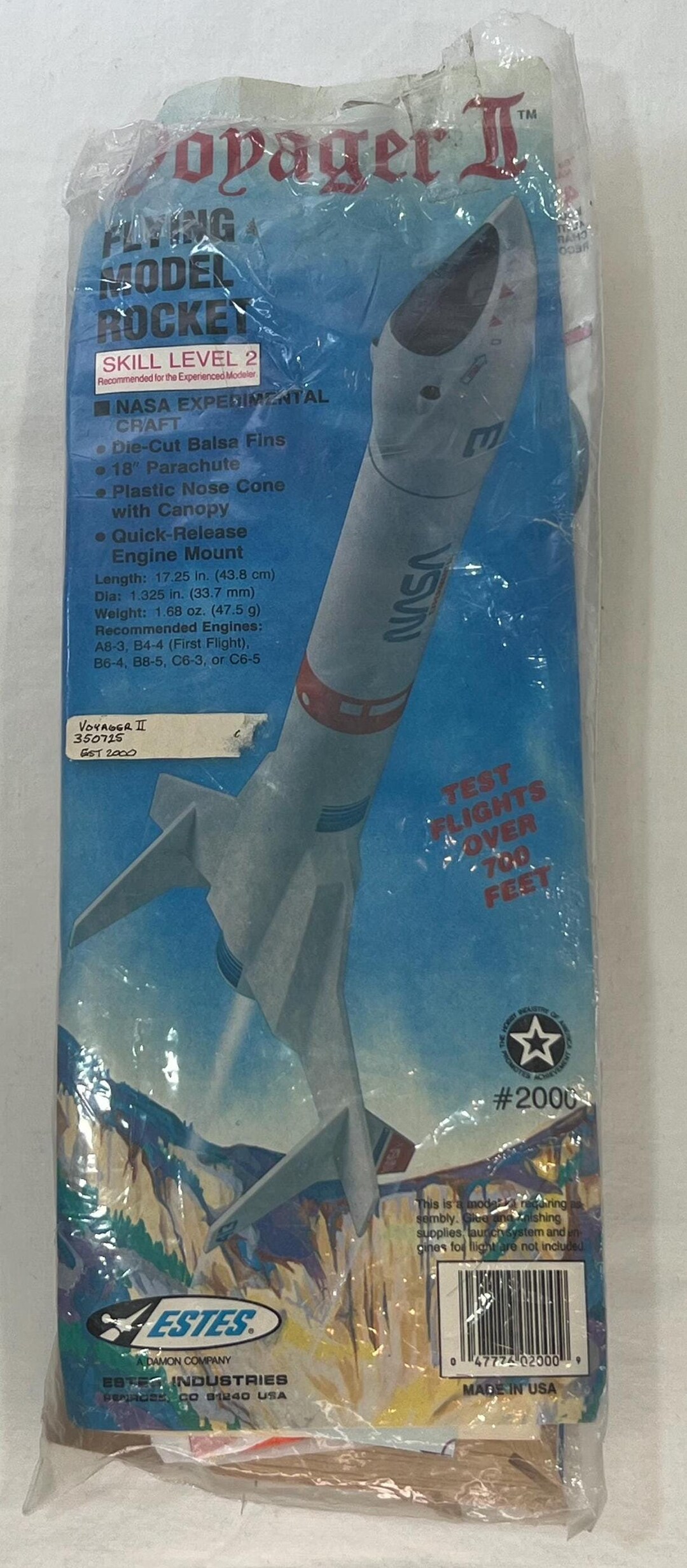 Vintage Estes Voyager II Model Rocket EST 2000 Unused in Original ...