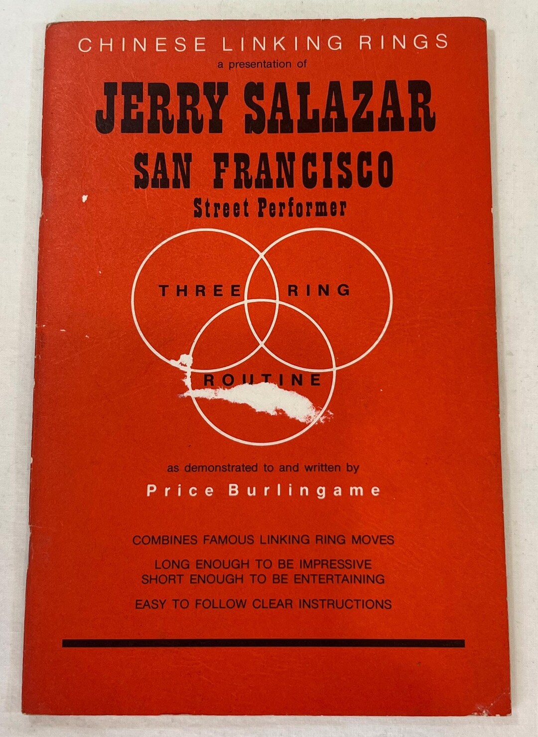 Jerry Salazar Three Ring Routine Book Softcover 1980 Magic Tricks ...