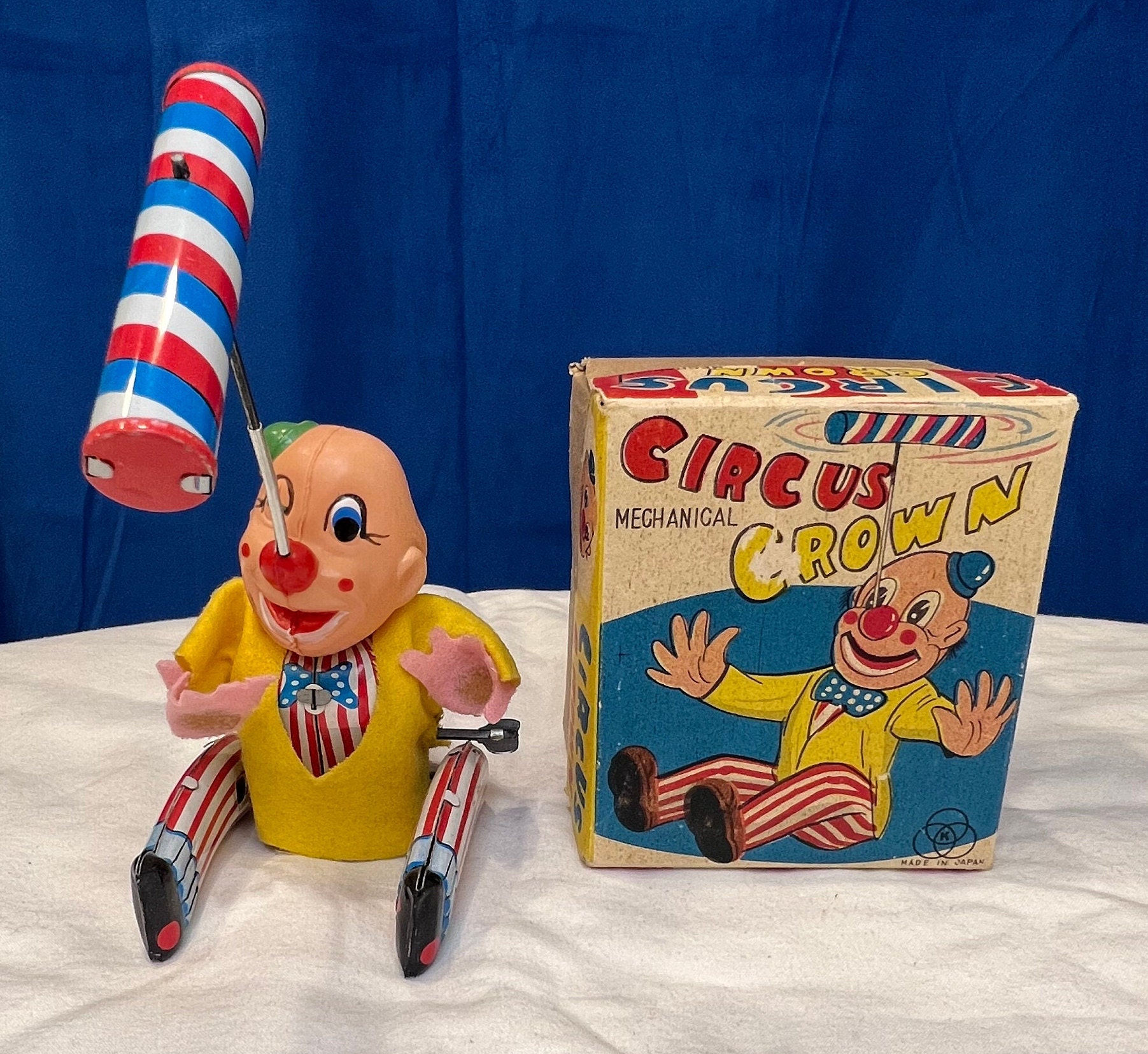Circus Clown Crown Mechanical Tin Toy Vintage Made in Japan - Etsy