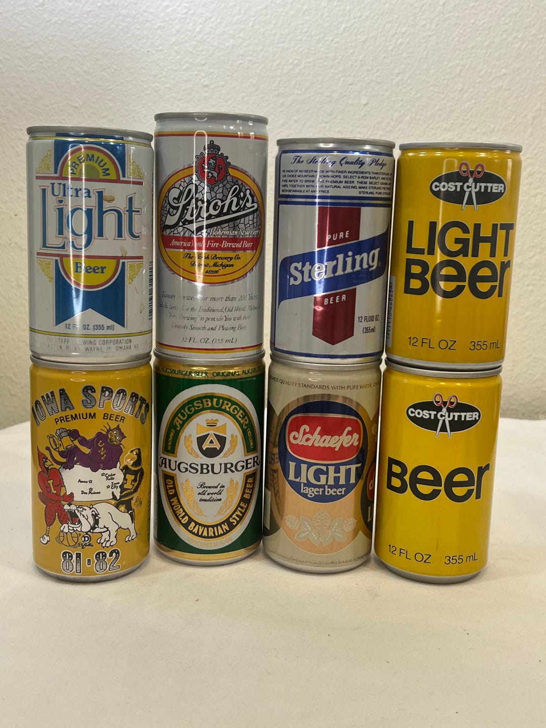 Vintage Beer Can Lot 8 Pull Tab Aluminum Collection Empty Bottom Opened ...