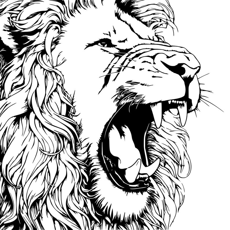 Hand-crafted Lion (1st) Design SVG Files for Silhouette Cameo and ...