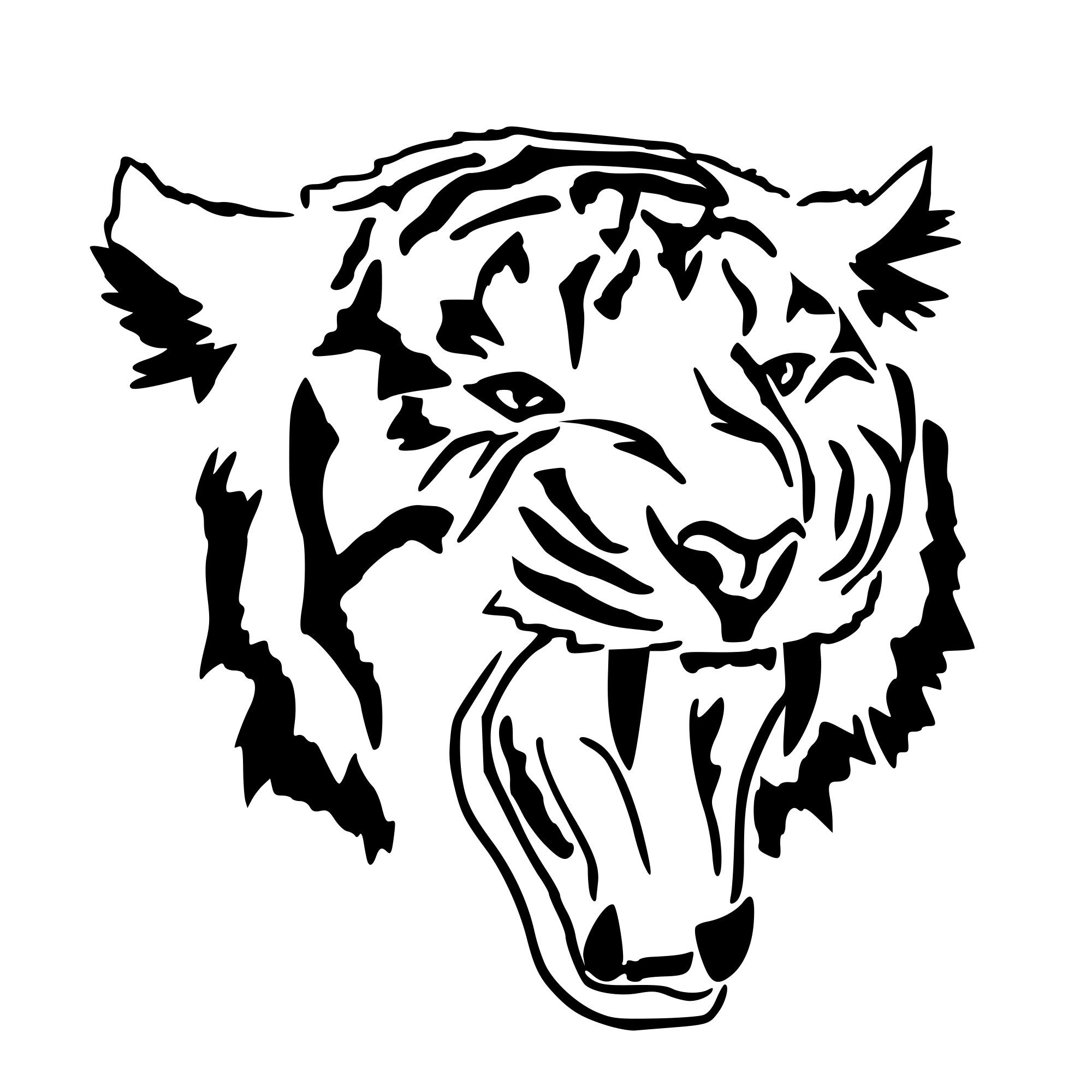 Hand-crafted Roaring Tiger Design SVG Files for Silhouette Cameo and ...