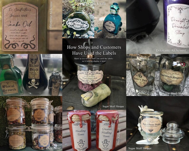 Colorless Apothecary Label Bundle, Vintage Blank Potion Labels for ...