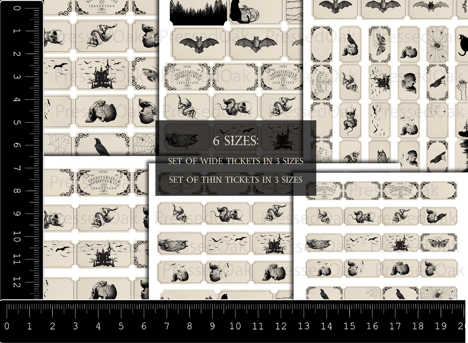 Halloween Tickets Printable Vintage Gothic Grimoire Junk - Etsy