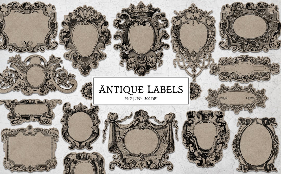 Antique Embellished Apothecary Label, Potion Labels Blank Round ...