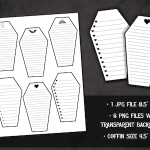 Digital Coffin to Do Lists, Gothic List Printable Planner & Journal ...