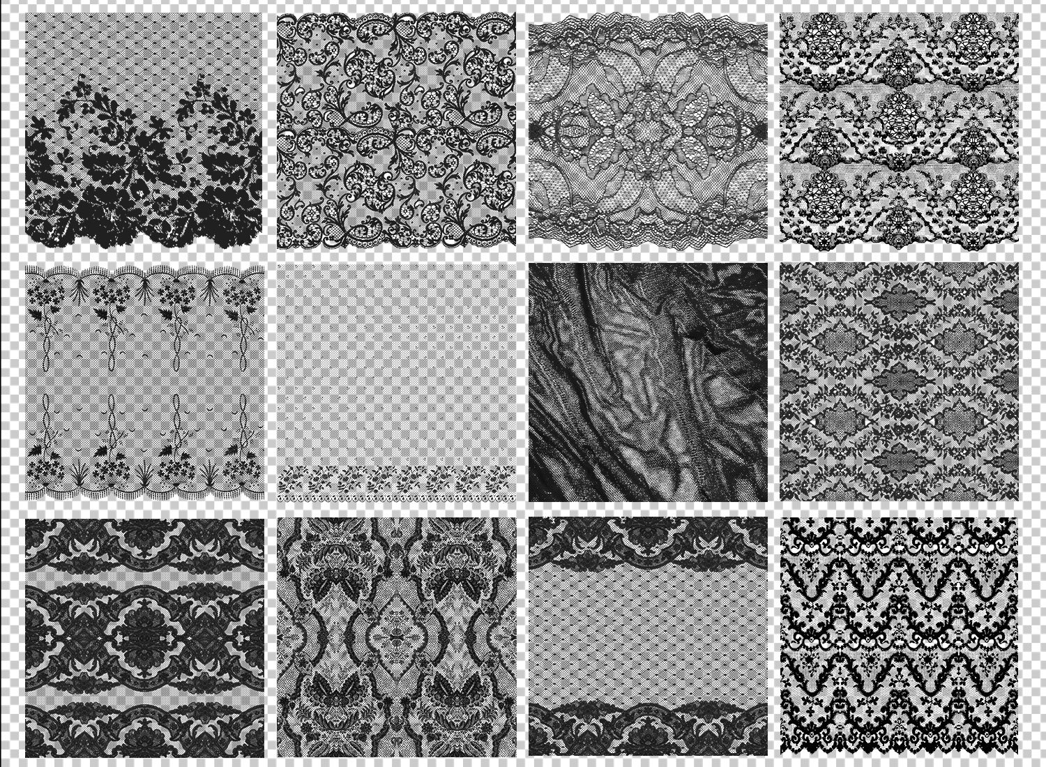 Black Lace Overlays Transparent Digital Paper Seamless - Etsy