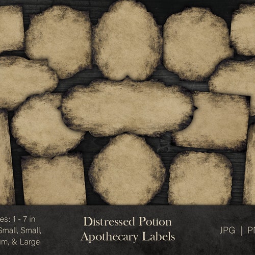 Distressed Apothecary Label Vintage Potion Labels Blank - Etsy