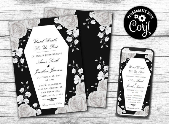 Editable Wedding Coffin Invitation Digital Printable - Etsy