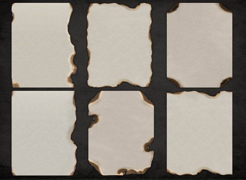 Blank Burnt Vintage Paper Pack, Junk Journal Printable Ephemera Torn ...