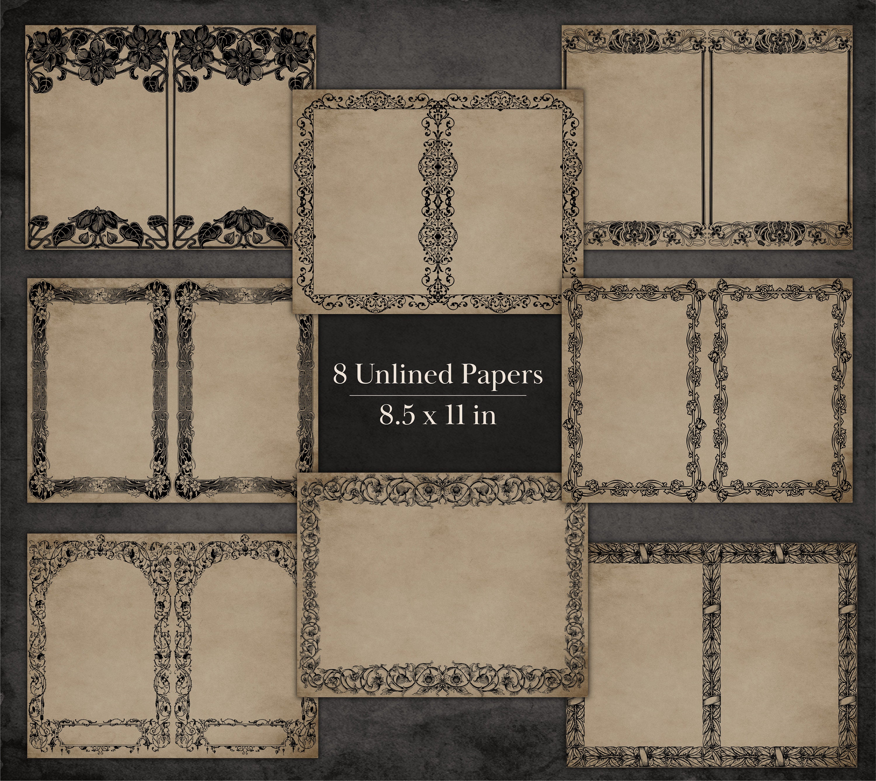 Lined & Unlined Grimoire Paper, Blank Journal Pages Spell Book of ...