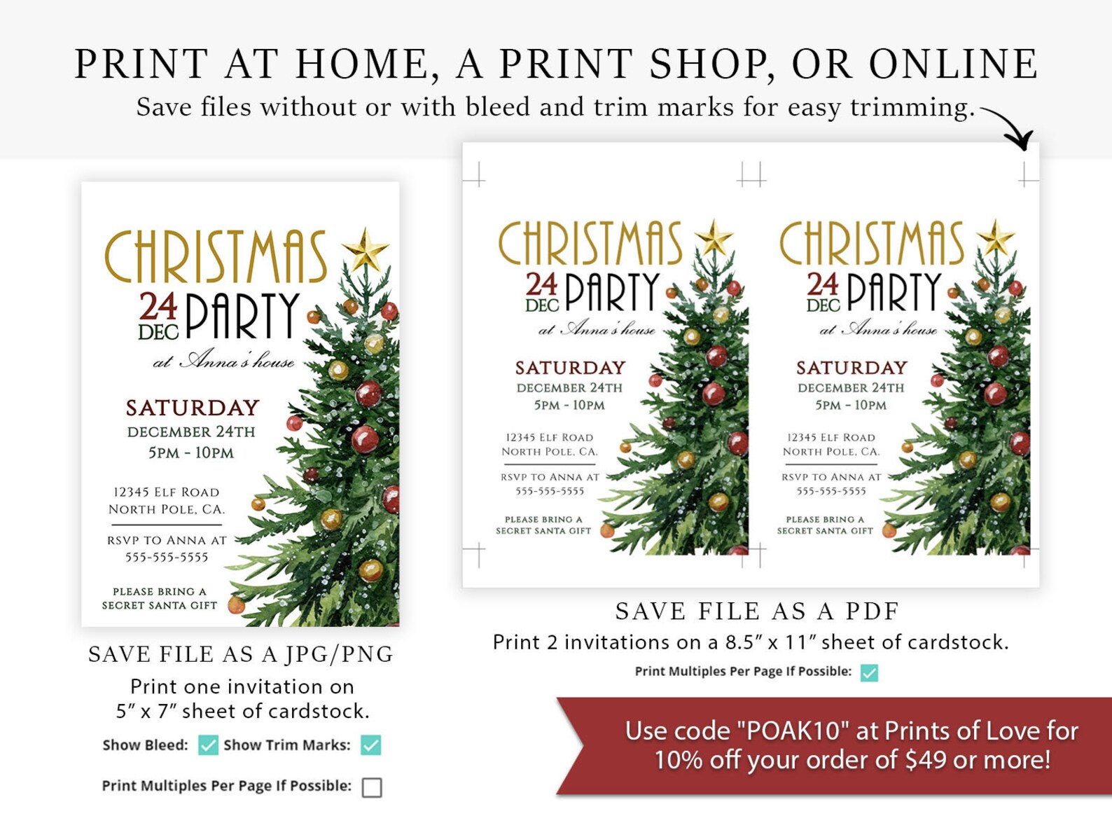 Editable Christmas Party Invitation Digital Printable - Etsy