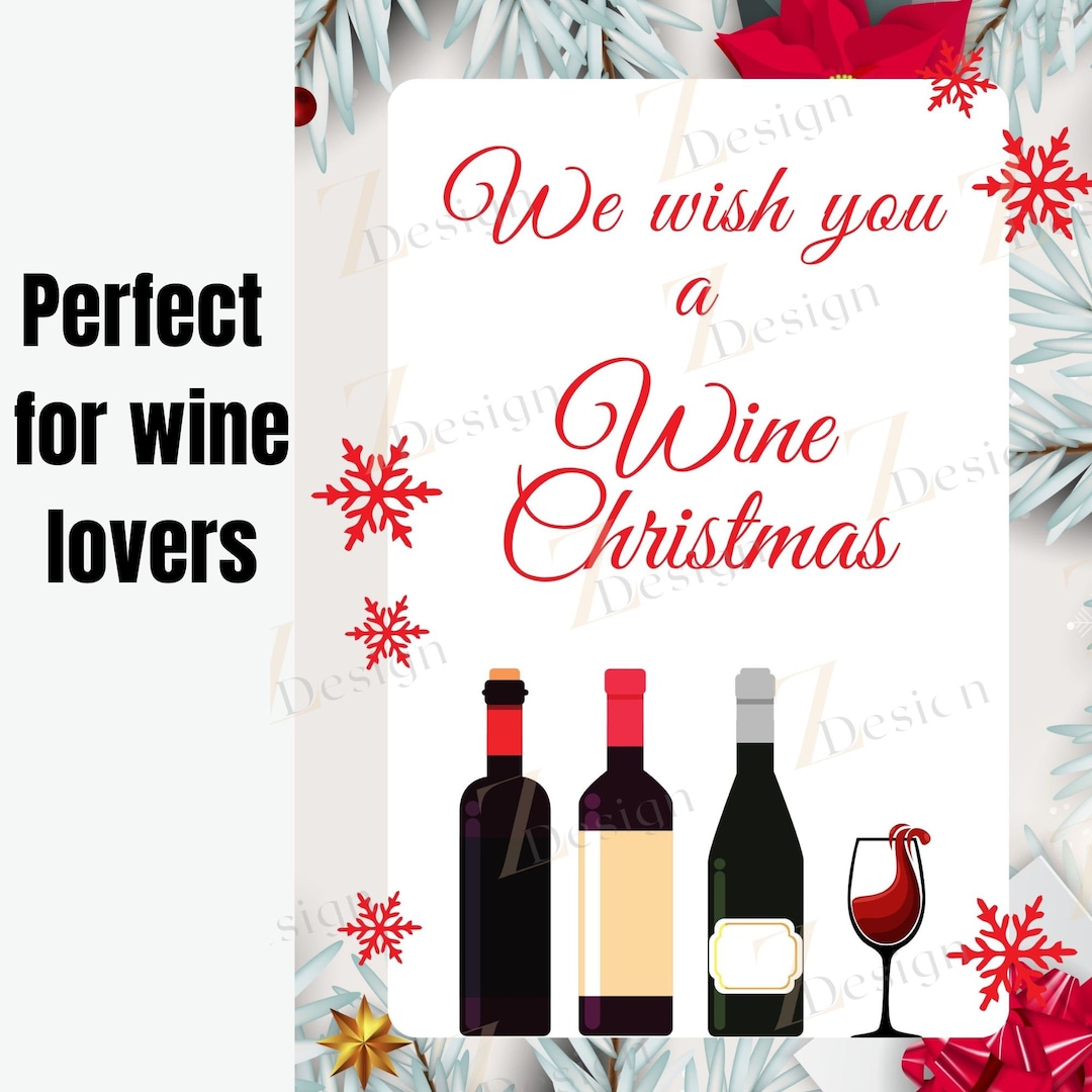 2 Wine Christmas Cards Bundle Bar Cart Prints Bar Cart Art - Etsy