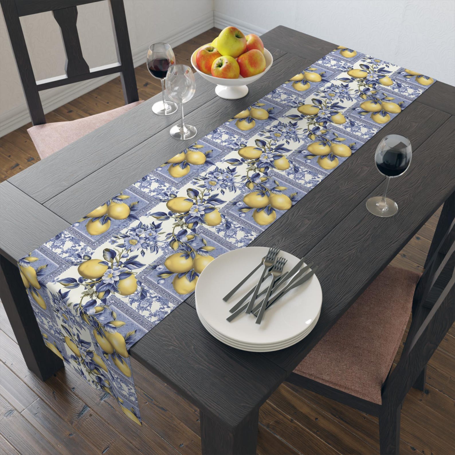 Sicilian Lemon Table Runner: Mediterranean Home Decor, Amalfi Coast ...