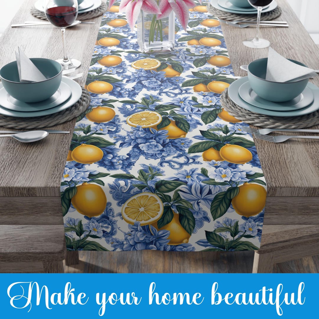 Sicilian Tile Table Runner: Mediterranean Decor, Italian Style - Etsy