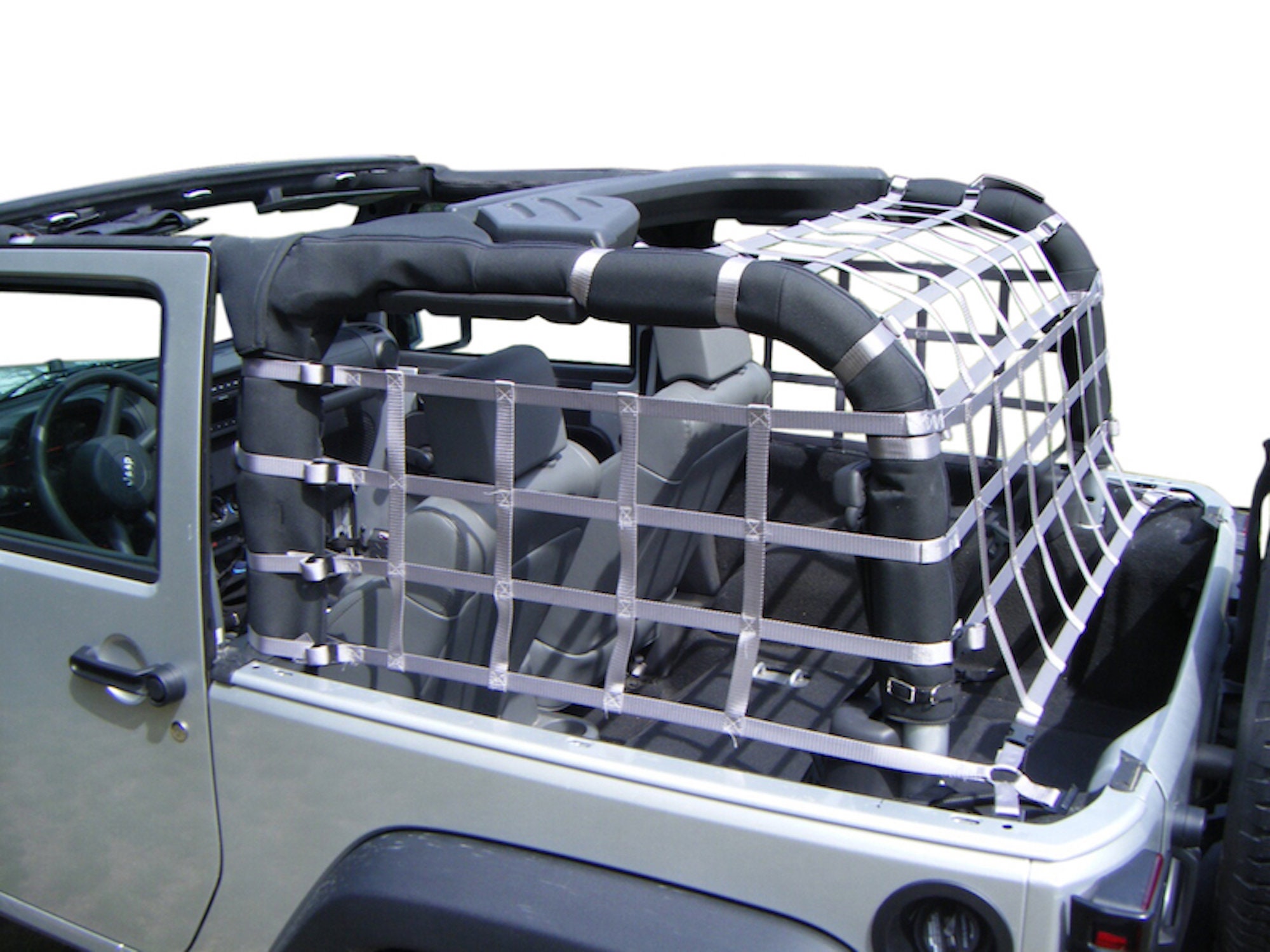 One Piece Wraparound Net & Rear Overhead Net Combo for JK 2 Door Jeep ...