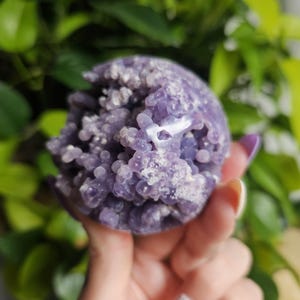 Purple Grape Agate Sphere, Stunning Natural Crystal With Stand for ...